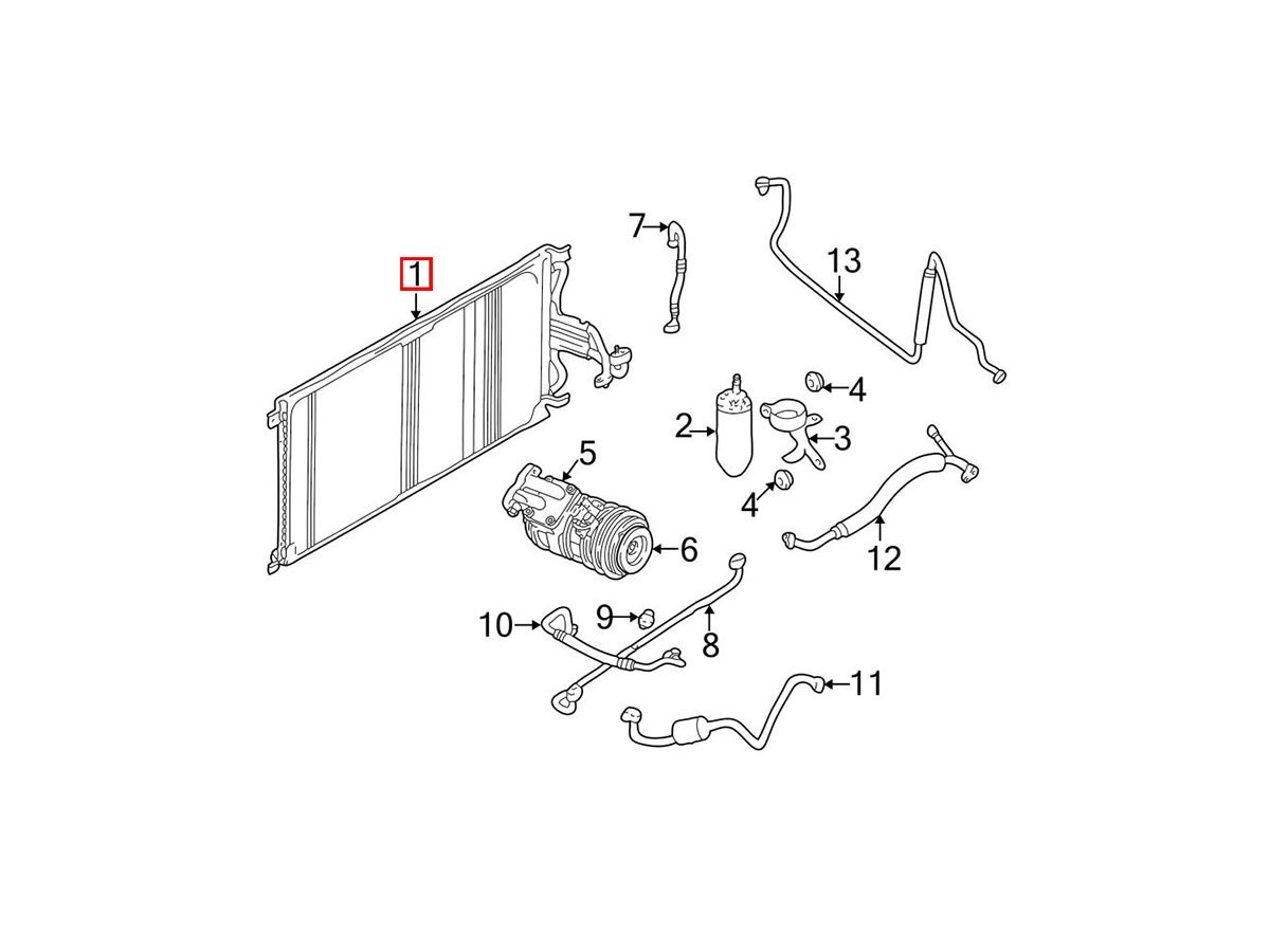 Air conditioning condenser MJD7390AE Jaguar X100